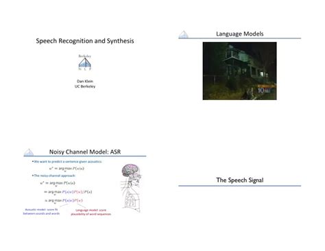 Ppt Speech Recognition And Synthesis Dan Klein Uc Berkeley Noisy Powerpoint Presentation