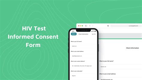 Free Hiv Test Informed Consent Form Template Docsgenie