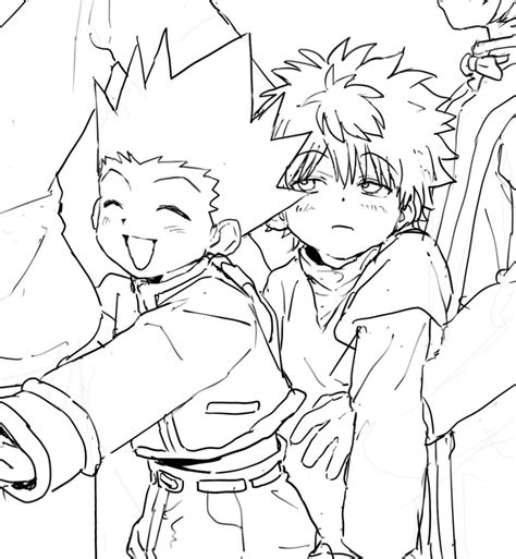 Gon And Killua Hunter Anime Character Art Sketches