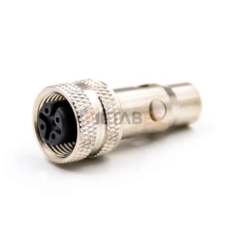 Shielded M12 5 Pole A Coded Female Field Wireable Connector Metabeeai