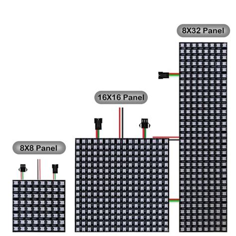 1~2pcs ws2812b 8x8 16x16 8x32 led pixel panel flexible matrix screen