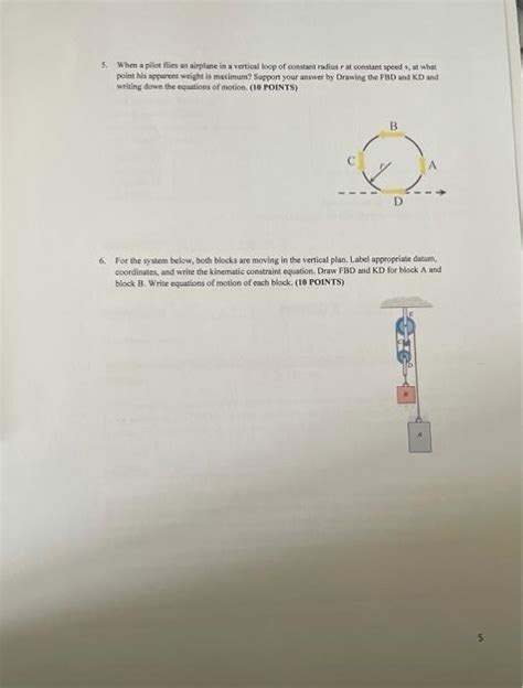 solved 5 when a pilot flies an airplane in a vertical loop