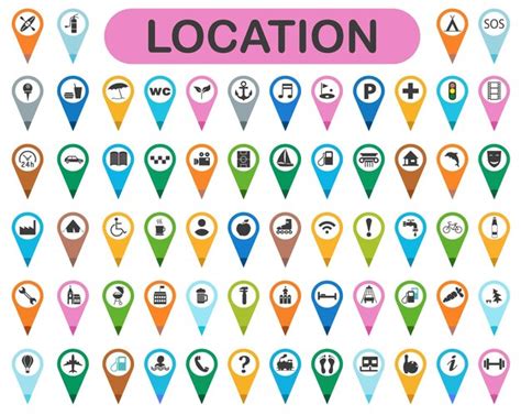 Premium Vector A Set Of Icons Of City Objects Contains The Location Of Various Points Of Interest