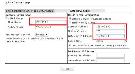 Changing Default LAN IP Address In Vigor Vigor DrayTek FAQ