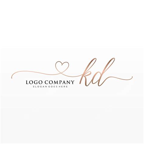 Initial Kd Beauty Monogram And Elegant Logo Design Vector Banner