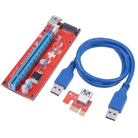 PCI E X To X Extender Riser Card Adapter With USB Cable SATA Powered Wootware