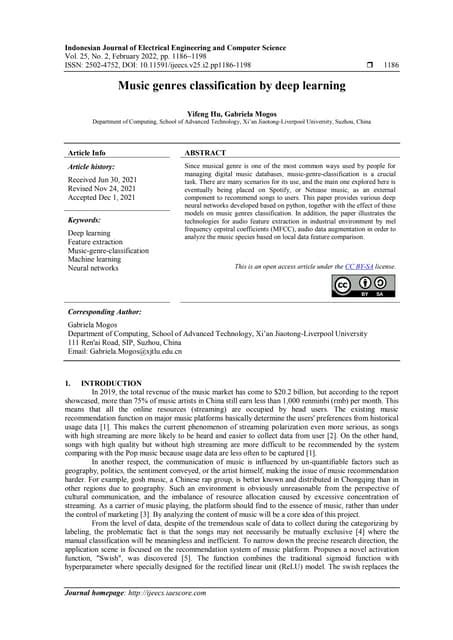 Music Genres Classification By Deep Learning Pdf