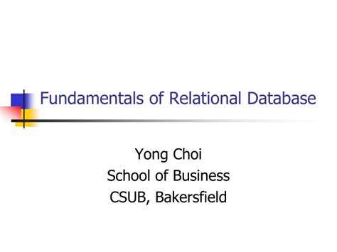 PPT Fundamentals Of Relational Database PowerPoint Presentation Free Download ID