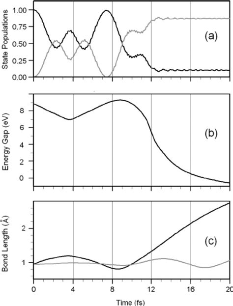 Coupled Electron Nuclear Dynamics A The State Populations For The
