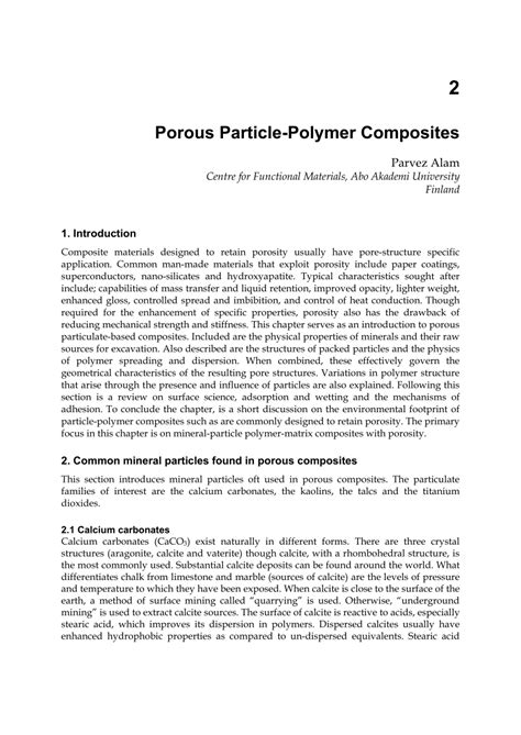 Pdf Porous Particle Polymer Composites
