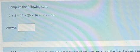 Solved Compute The Following Chegg