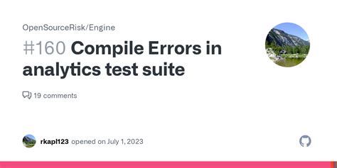 Compile Errors In Analytics Test Suite · Issue 160 · Opensourceriskengine · Github