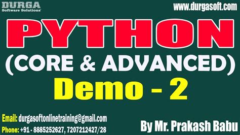 Python Tutorials Demo 2 By Mr Prakash Babu On 22 11 2023 7am Ist Youtube