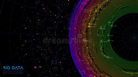 Vector Abstract Colorful Round Big Data Information Visualization Social Network Financial