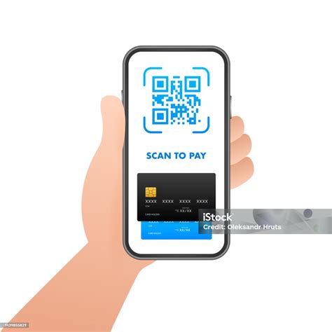 지불할 스캔 세부 사항 기술 및 비즈니스 개념에 대한 종이에 Qr 코드를 스캔하는 스마트 폰 벡터 스톡 일러스트레이션입니다 Qr코드에 대한 스톡 벡터 아트 및 기타 이미지