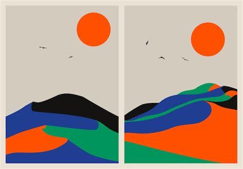 Premium Vector Colorful Vector Landscape Of Sand Dune