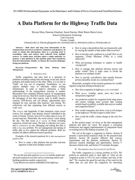 A Data Platform For The Highway Traffic Data Pdf A Data Platform For The Highway Traffic Data Pdf