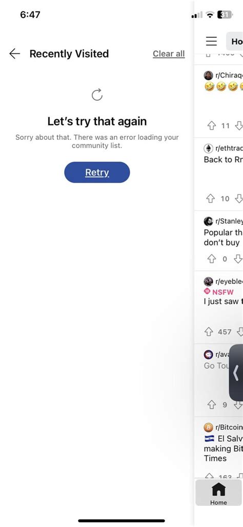 Bug Error When Selecting See All For Recently Viewed Rbugs
