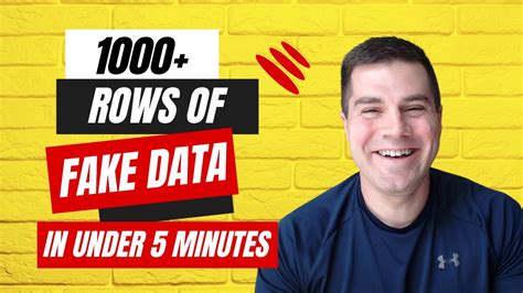 get 1000 s of rows of fake data in less than 5 minutes youtube