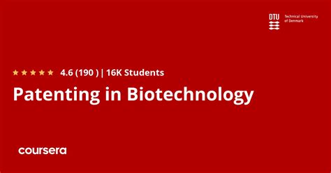 Patenting In Biotechnology Coursya