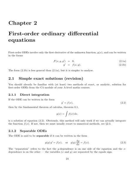 Chapter 2 First Order Ordinary Differential Equations