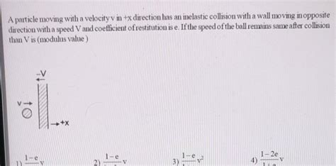 Answered A Particle Moving With A Velocity V In X Direction Has An Kunduz