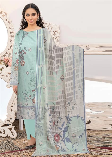 Premium Classic Lawn 3pc Suit With Fancy Voile Dupatta Unstitched