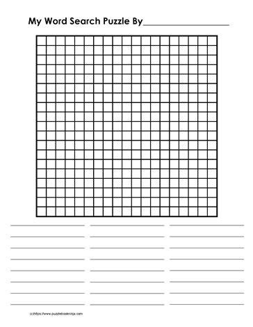 Blank Word Search Template Free Blank Wordsearch Teaching Resources