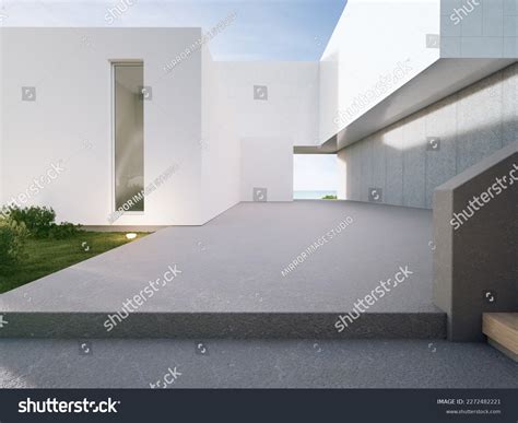 최소한의 건축물로 빈 회색 콘크리트 바닥 스톡 일러스트 2272482221 Shutterstock