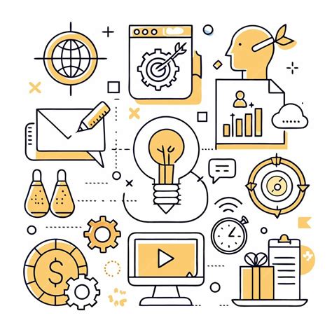 Business Strategy And Workflow Flat Line Icons Premium Ai Generated