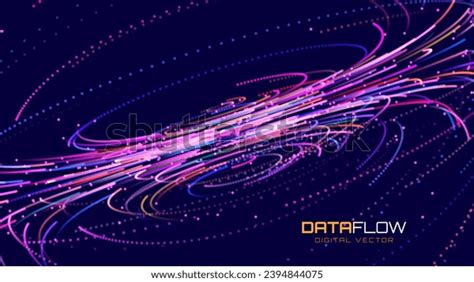 Big Data Visualization Circular Particles Dots Stock Vector Royalty
