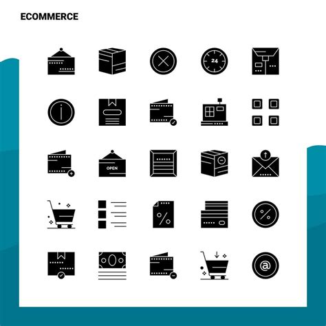 25 ECommerce Icon set Solid Glyph Icon Vector Illustration Template For Web and Mobile Ideas for ...