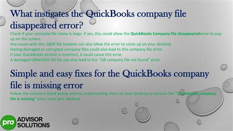Ppt Quickbooks Company File Not Found Causes And Simple Fixes Powerpoint Presentation Id