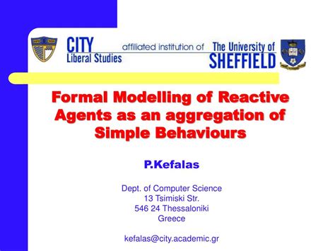 ppt formal modelling of reactive agents as an aggregation of simple