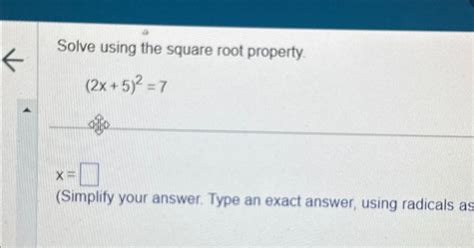 Solved Solve using the square root | Chegg.com