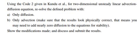 Solved Using The Code 2 ﻿given In Kundu Et Al ﻿for