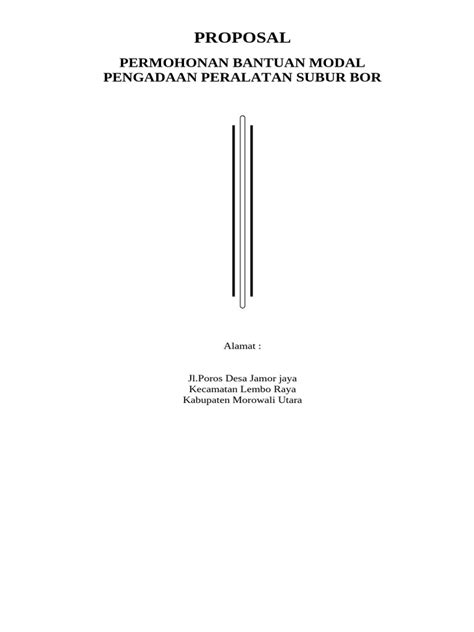 Contoh Proposal Permohonan Bantuan Modal Usaha Pdf