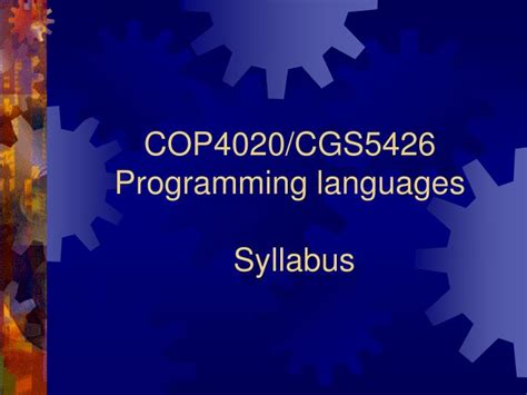 Ppt Cop4020cgs5426 Programming Languages Syllabus Powerpoint