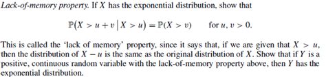 Solved Lack Of Memory Property If X Has The Exponential
