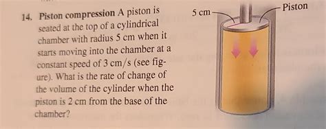 Solved 14 Piston Compression A Piston Is Seated At The Top