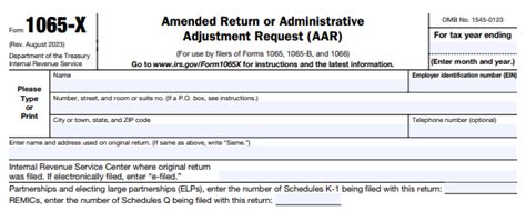 What Is Irs Form 1065 X