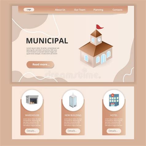Municipal Flat Landing Page Website Template Warehouse New Building
