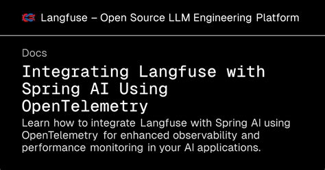Integrating Langfuse With Spring Ai Using Opentelemetry Langfuse
