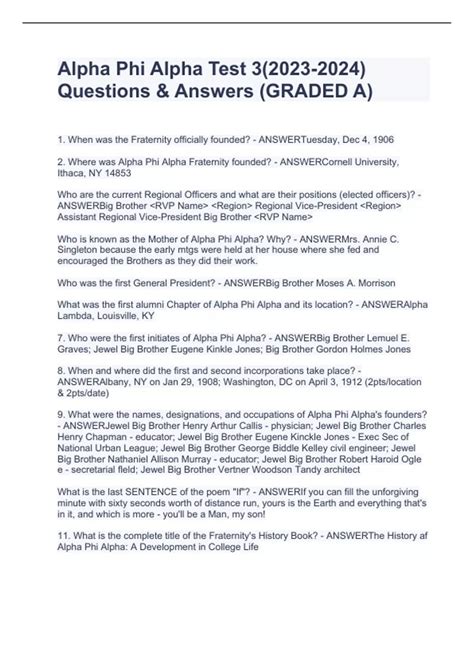 Alpha Phi Alpha Test 3 Questions Answers GRADED A Alpha Phi Alpha Stuvia US