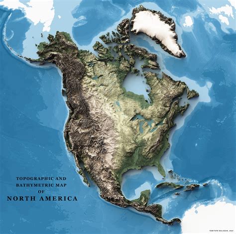Mapa Físico De Estados Unidos Y Canadá Etiquetado