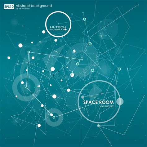 Abstract Polygonal Space Low Poly Background With Connecting Dots And Lines Stock Vector