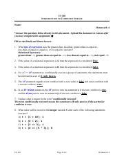 CS Hmk Questions Docx CS INTRODUCTION TO COMPUTER SCIENCE Name Homework Answer