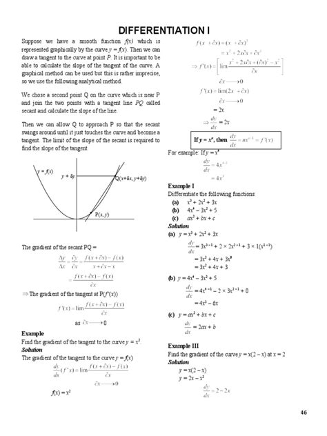 Chapt 3 Differentiation I Pdf Slope Tangent