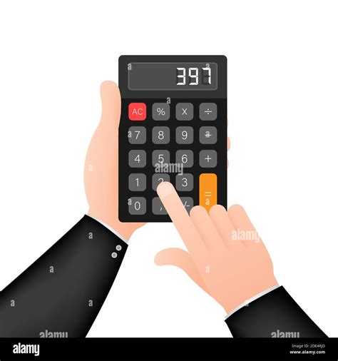 Black Calculator White Background Modern Design Electronic Portable