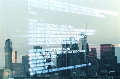 premium photo abstract virtual coding illustration on los angeles